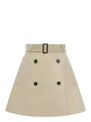 Burberry Belted Double-breasted Skirt - Neutrals
