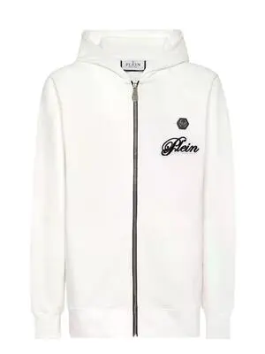 Philipp Plein Signature Zip-up Hoodie - White
