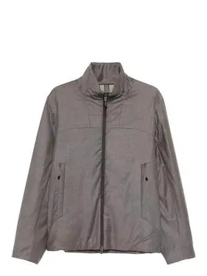 Sease Zip-front Panelled Jacket - Grey
