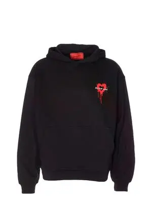 VISION OF SUPER Heart-print Hoodie - Black