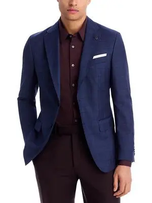 BOSS Hutson Slim Fit Plaid Sport Coat - Dark Blue