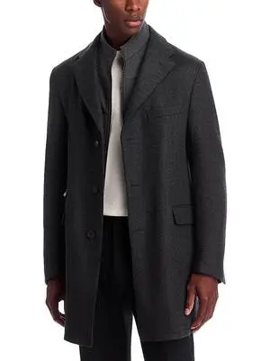 Corneliani Herringbone Bib Top Coat - Charcoal
