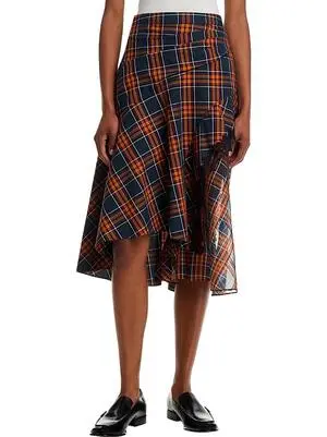 3.1 Phillip Lim Draped Organza Combo Midi Skirt - Dusk Multi