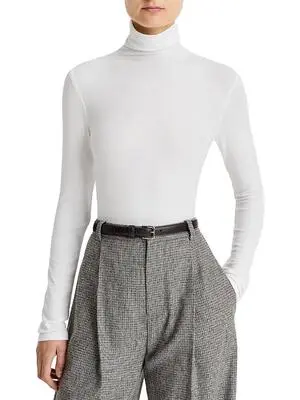 Vince Essential Long Sleeved Turtleneck Top - Off White