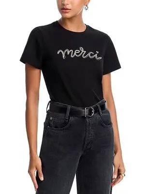 Cinq À Sept Merci Chain Tee Black/silver