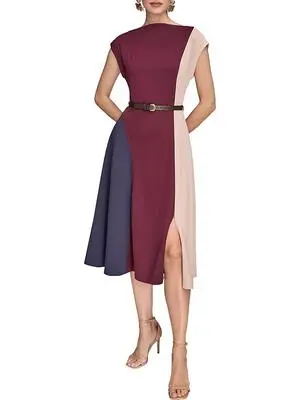 Donna Karan New York A-Line Color Block Dress Eclypse/ Berry