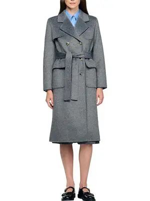 Sandro Trench Coat - Grey