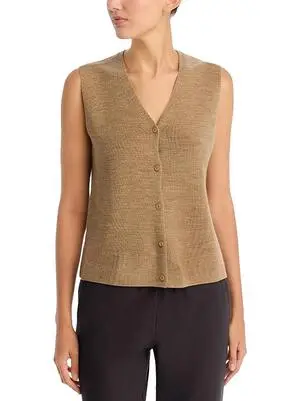 Eileen Fisher Wool Vest - Biscuit