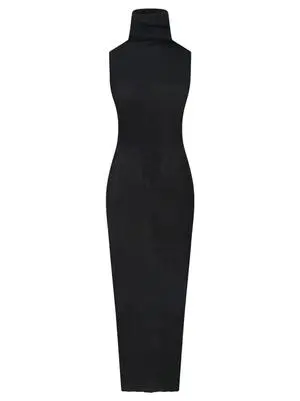 Rick Owens Ribbed High-neck Maxi Dress - Black