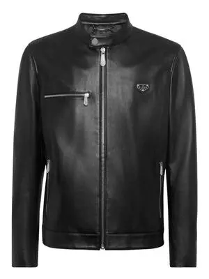 Philipp Plein Zip-fastening Leather Jacket - Black
