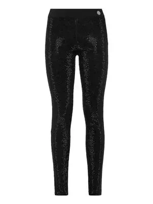 Philipp Plein Mix Strass Leggings - Black