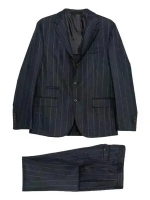 Eleventy Pinstriped Suit - Grey