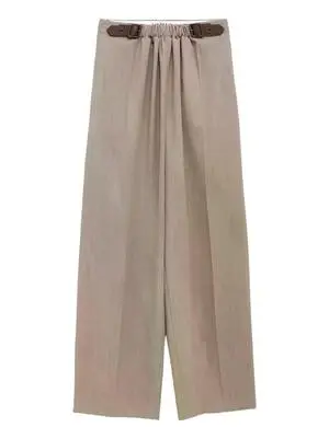 Loewe Belted Pleated Trousers - Neutrals
