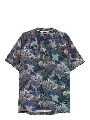 BOSS Floral-printed Shirt - Blue
