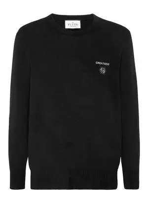 Philipp Plein Logo-plaque Round-neck Sweater - Black