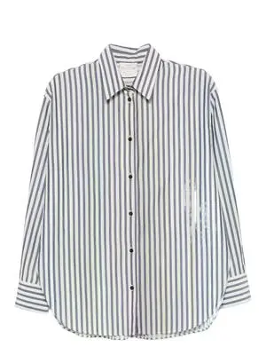 FORTE_FORTE Striped Long-sleeve Shirt - Blue