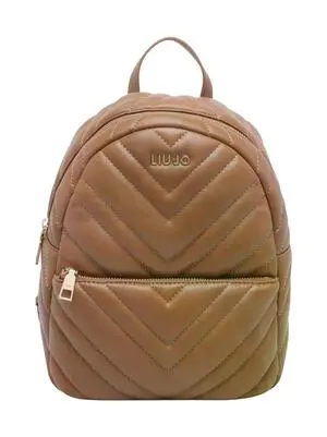 Liu Jo Quilted Chevron Backpack Brown
