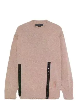 FEDERICO CINA Frayed-Hem Sweater With Ribbon Detail