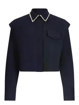 Liu Jo Rhinestone-collar Shirt - Blue