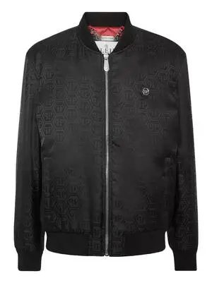 Philipp Plein Monogram Jacquard Bomber Jacket - Black