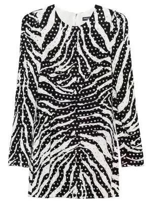 DOLCE & GABBANA Zebra-Print Crystal-Embellished Mini Dress
