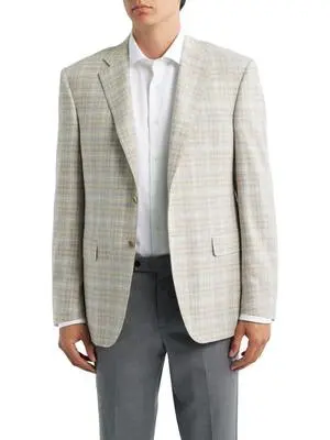 Canali Siena Regular Fit Plaid Sport Coat - Beige