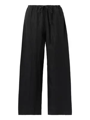 DEIJI STUDIOS Linen Straight-leg Pants - Black