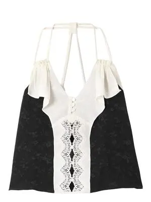 Maison Mayle Colette Ruched Lace-trimmed Camisole - Multi