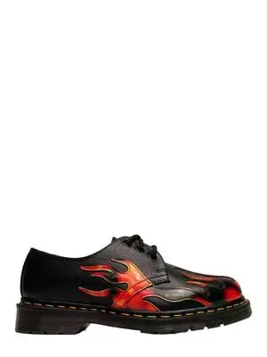 Dr. Martens Flame-print Derby Shoes - Black