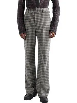 Acne Studios Palvin Check Wool Mouline Trousers - Black/white