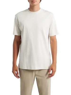 AURELIEN Aur1 Solid Cotton T-shirt - Ecru