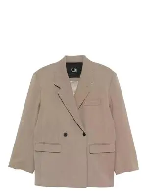 ELEH Cotton Double-breasted Jacket - Neutrals