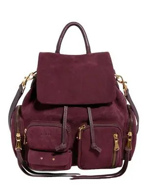 AIMEE Leather Backpack - Cherry Suede