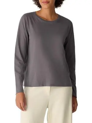 Eileen Fisher Organic Cotton Long Sleeve T-shirt - Rye