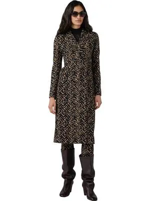 Diane Von Furstenberg Ilana Knee-length Coat - Como Tweed Tobacco