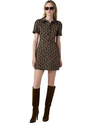 Diane Von Furstenberg Ford Mini Dress - Os Tobacco