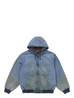 Supreme Reflective Arc Hooded Work Jacket - Denim
