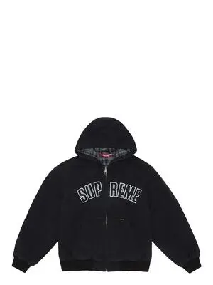Supreme Reflective Arc Hooded Work Jacket - Black