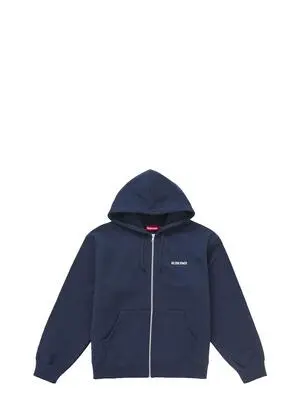Supreme Zip Up Hooded Sweatshirt Navy Blue