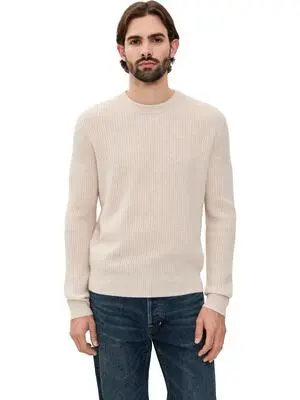 ALEX MILL Jordan Washed Cashmere Sweater - Heather Ecru
