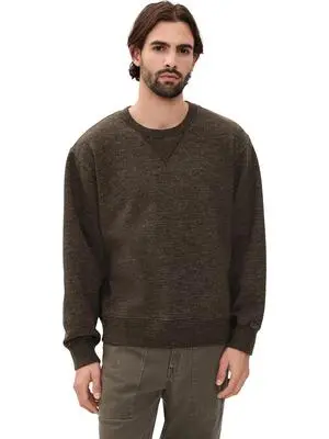 ALEX MILL Marlon Fleece Sweatshirt - Heather Chocolate