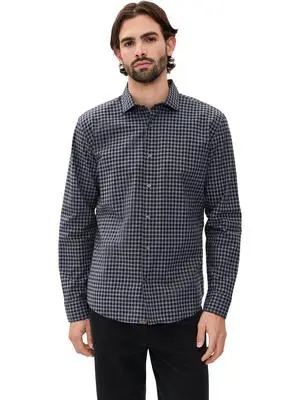 Billy Reid Plaid Check Hutcheson Sport Shirt - Navy/grey