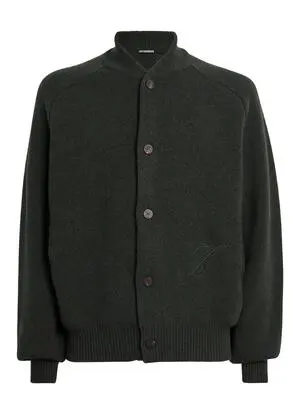 Jacquemus Stretch Wool-cashmere Pallone Cardigan - Green