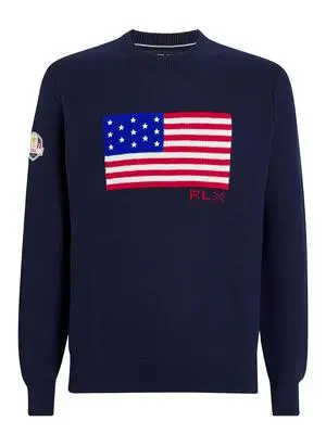 Rlx Ralph Lauren Ryder Cup Flag Sweater - Navy