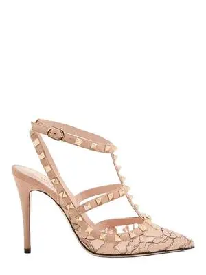 Valentino Garavani Rockstud Lace Pump - Skin