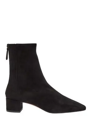 AQUAZZURA Saint Honore 35 Suede Ankle Boots - Black