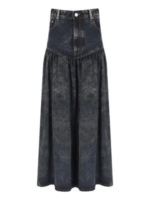GANNI Washed Denim Skirt - Black