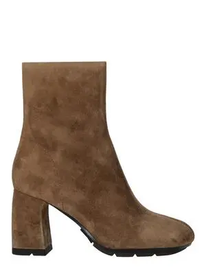 Ash Eclat Suede Heeled Ankle Boots - Beige