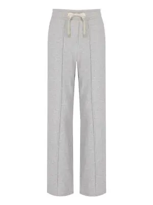 Max Mara Cotton Blend Wide Leg Trousers - Grey