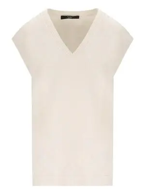 Max Mara Orosei Knitted Vest - Ivory